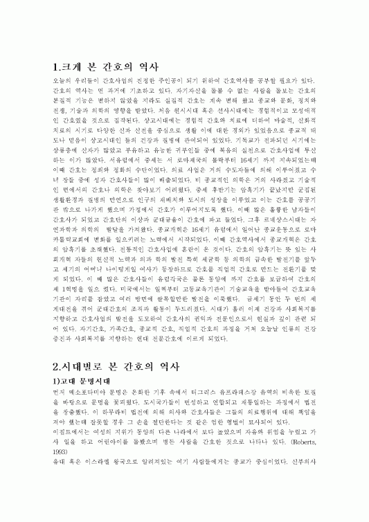 서양을 중심으로한 간호의 역사