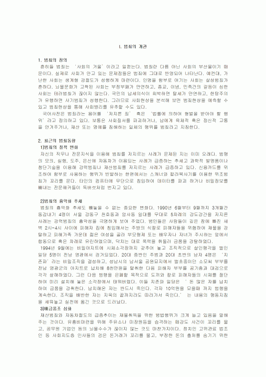 도시범죄 레포트 자료