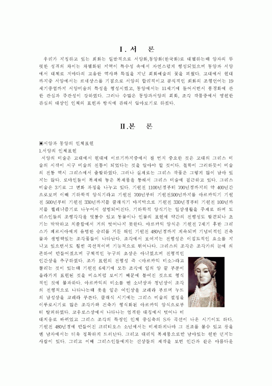 동서미술의표현
