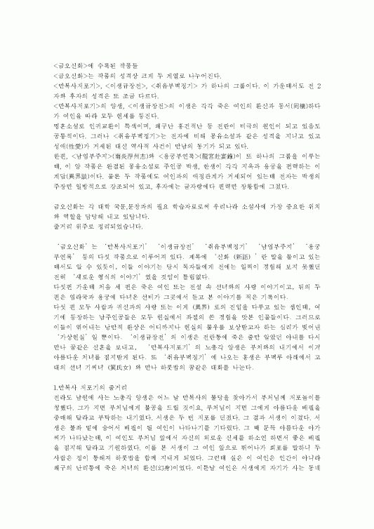 금오신화에 관하여