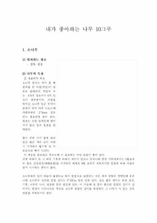 내가 좋아하는 나무 10그루