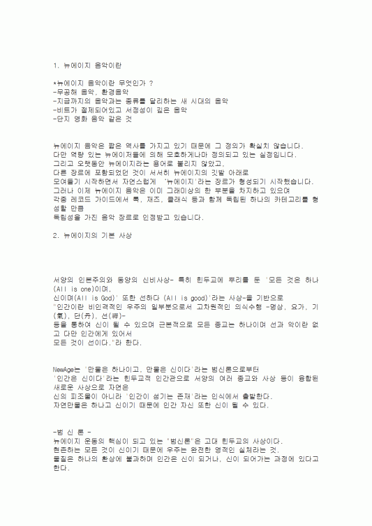 뉴에이지란 레포트 자료