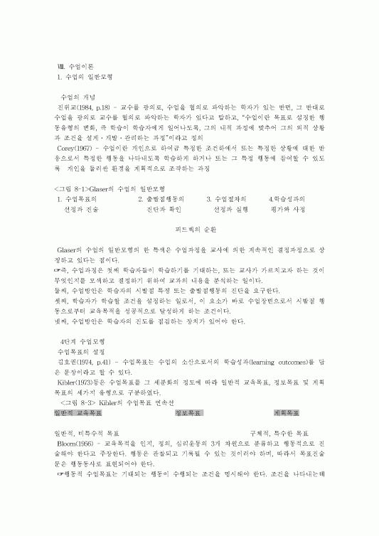수업이론과 수업과정