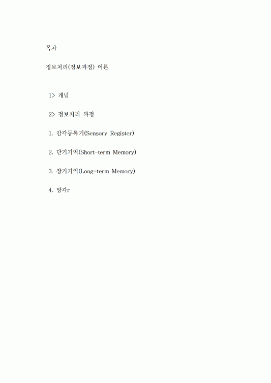 정보처리 이론-정보과정