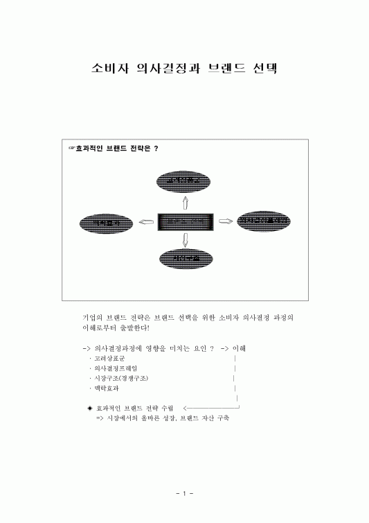 소비자 의사결정과 브랜드 선택