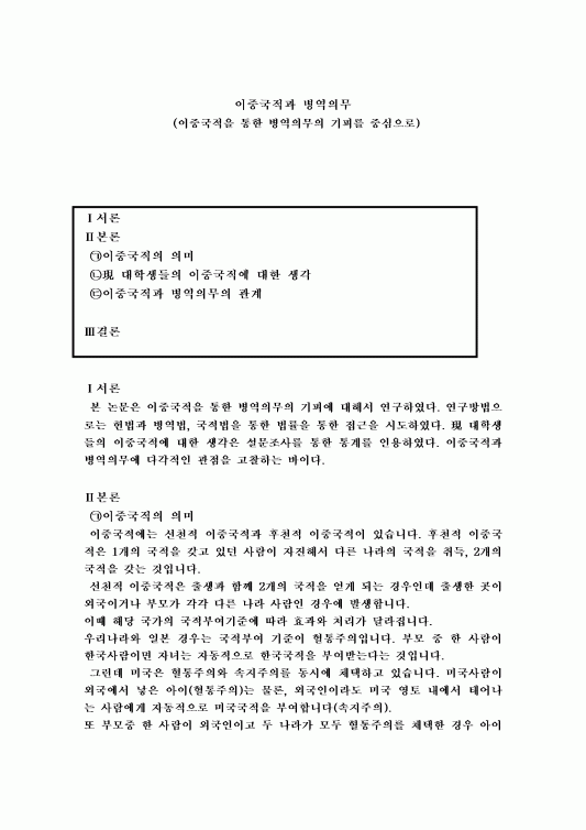 이중국적과 병역의무