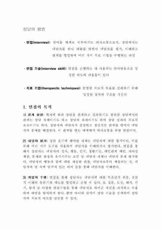 상담의방법 레포트 자료