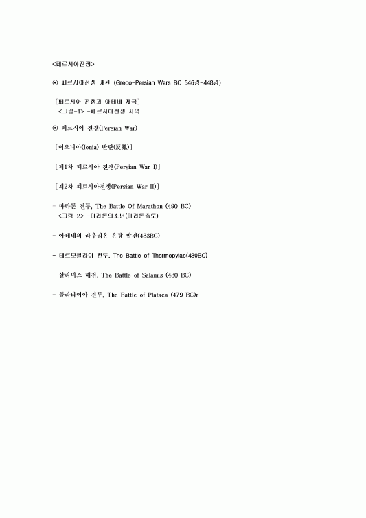 페르시아전쟁사(페르시아전쟁,마라톤전투,살라미스해전...)
