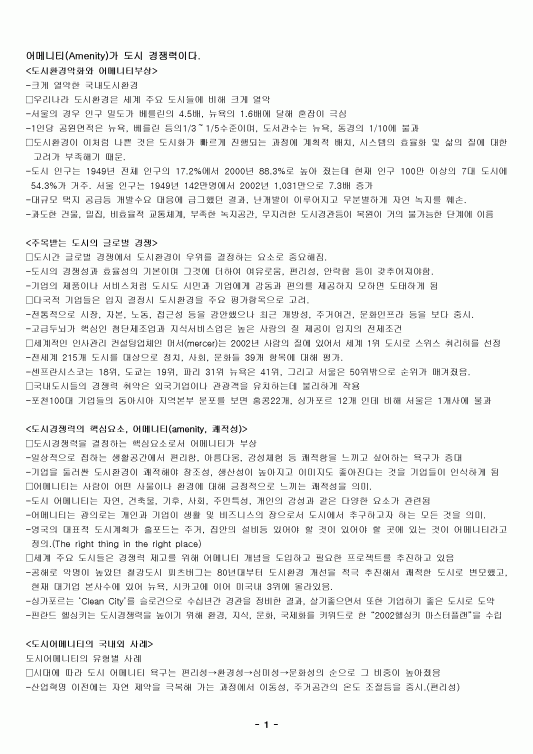어메니티 레포트 자료
