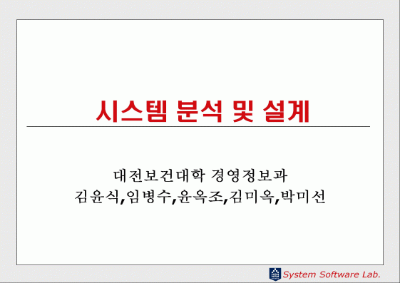 [인문과학] 시스템 분석 설계