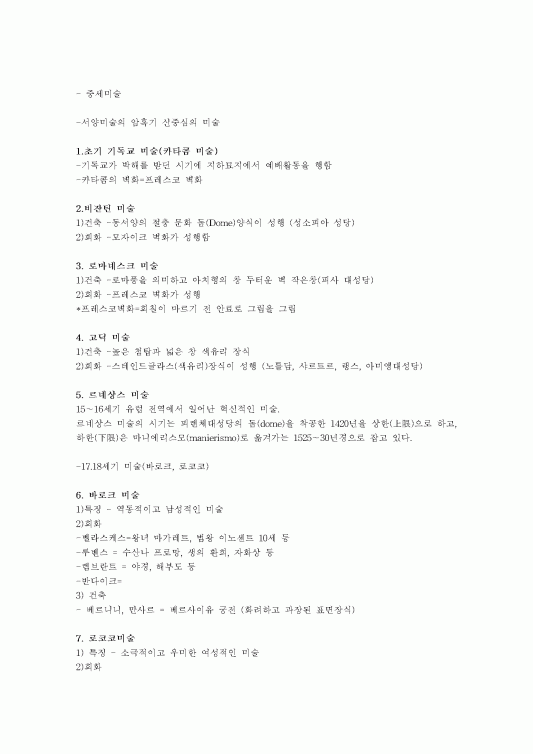 중세이후 미술사고