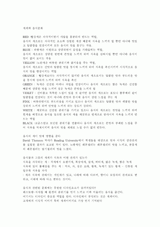 색채와 음식문화