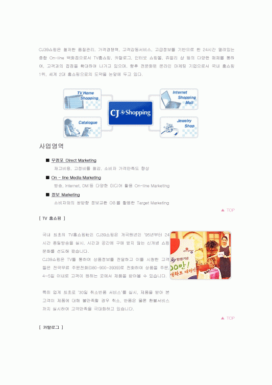 [마케팅사례연구] CJ39쇼핑 마케팅 사례 및 기업분석
