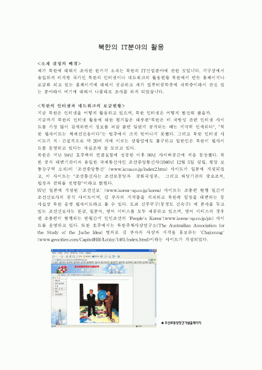 북한 사회의 IT산업