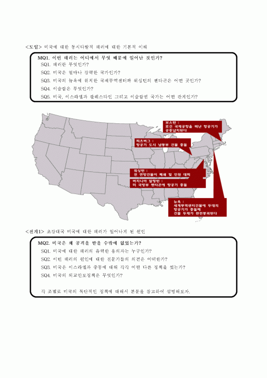 미국에 대한 이슬람권의 테러