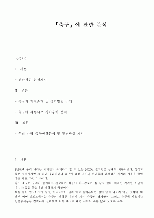 축구에 관한 분석