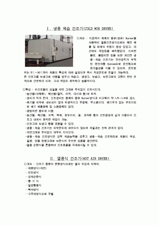 건조 장치 조사 연구