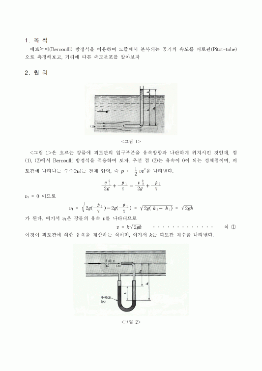피토관실험 예비&결과리포트