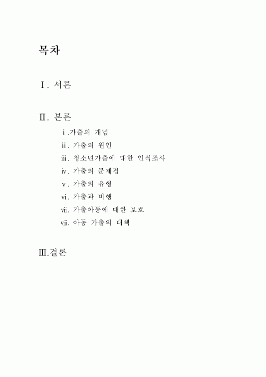 청소년 가출의 문제점과 대책