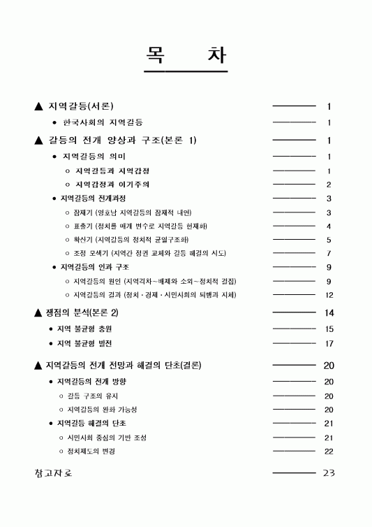한국사회의 지역갈등과 감정