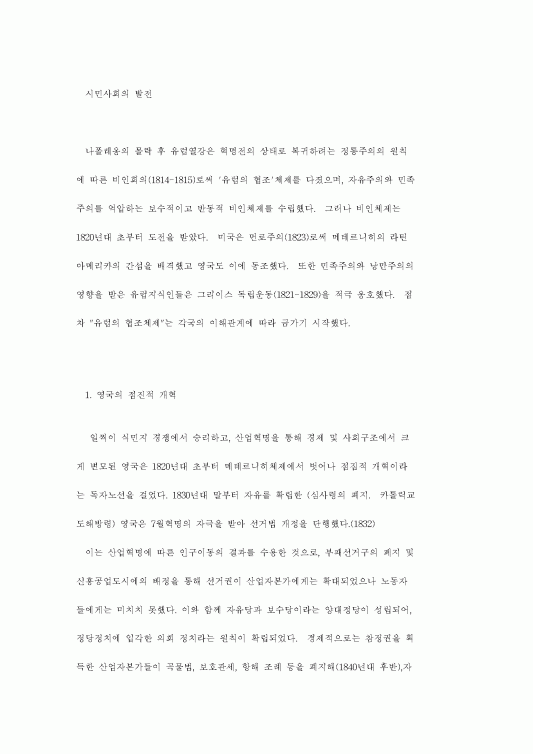 시민사회의 발전
