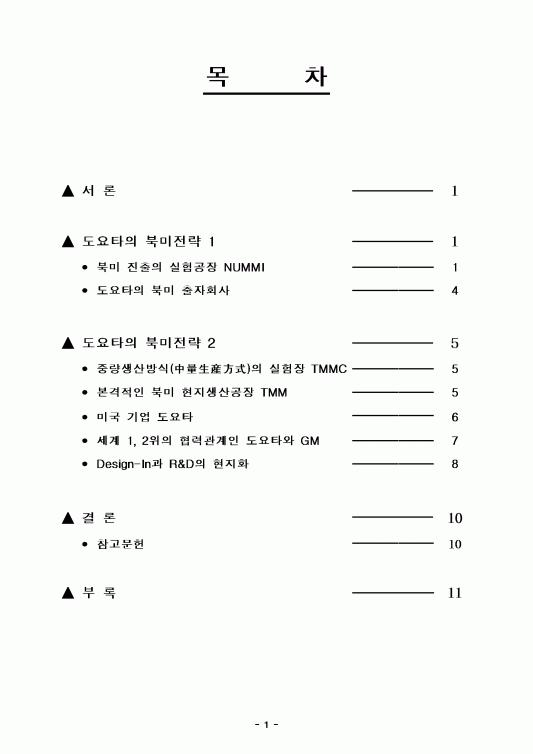 도요타의 북미진출 성공사례