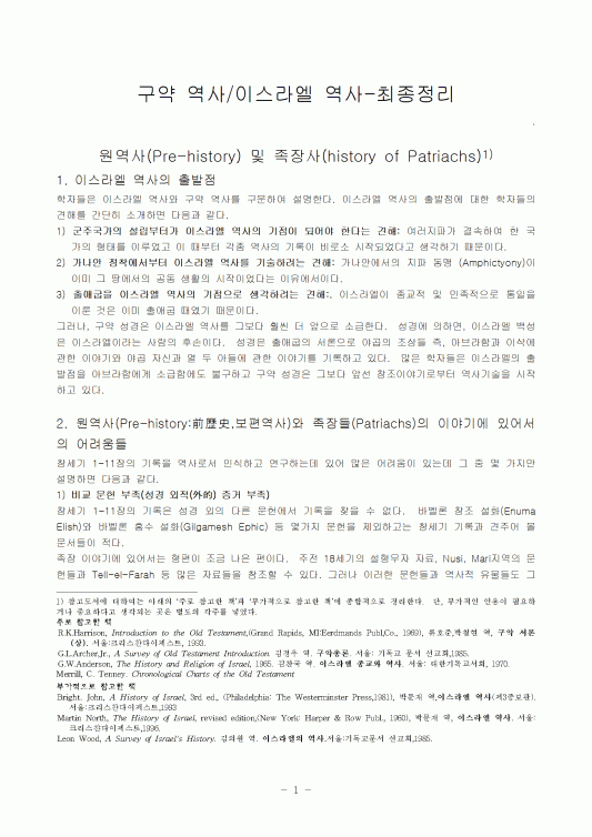 구약역사와 족장사