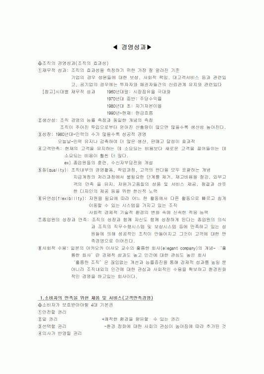 경영학이 미치는 경영성과의 이해