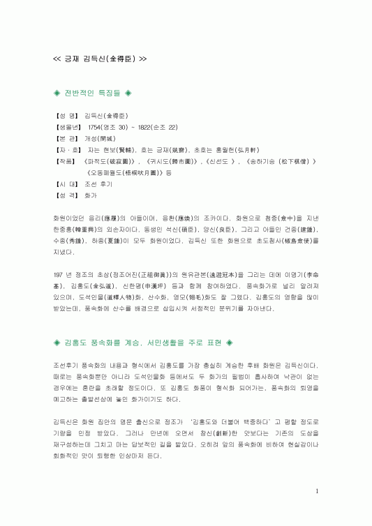 긍재 김득신(金得臣)