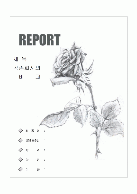 각종 회사의 비교