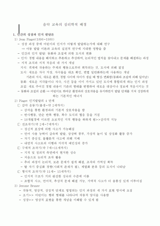 음악에 있어 인지 발달론