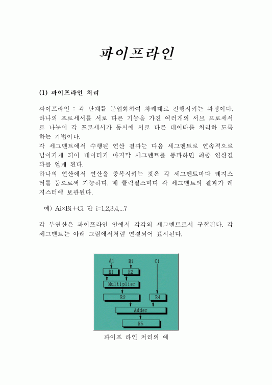파이프라인와 여러방식