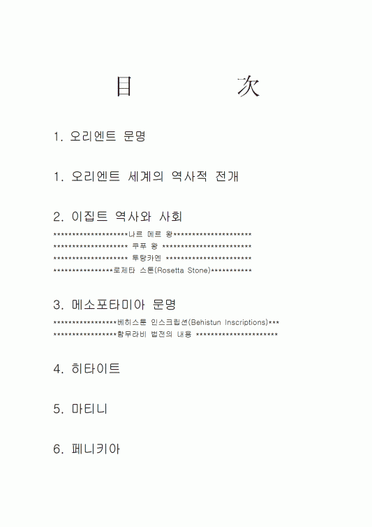오리엔트의 문명
