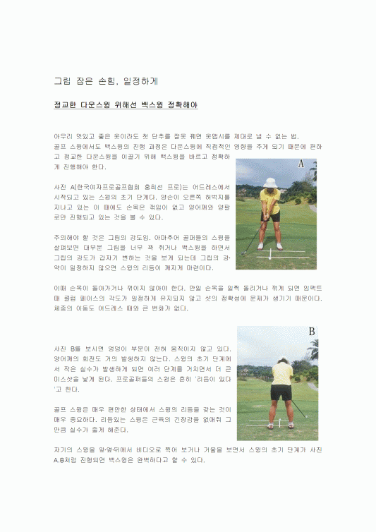 골프에서의 문제점 해결