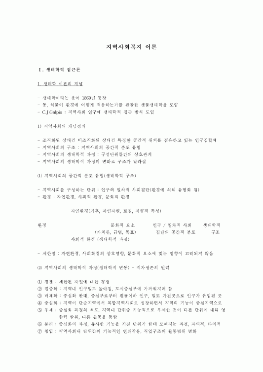 지역사회복지 이론
