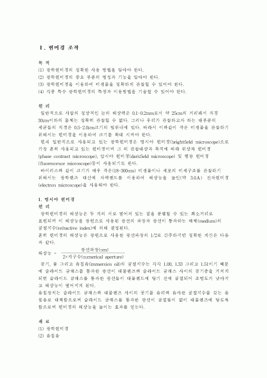 현미경 조작법
