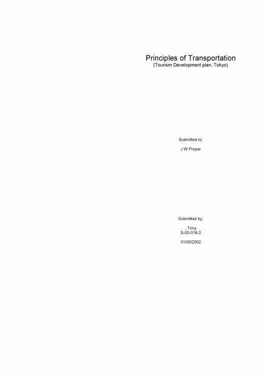 Transportation development plan in Tokyo