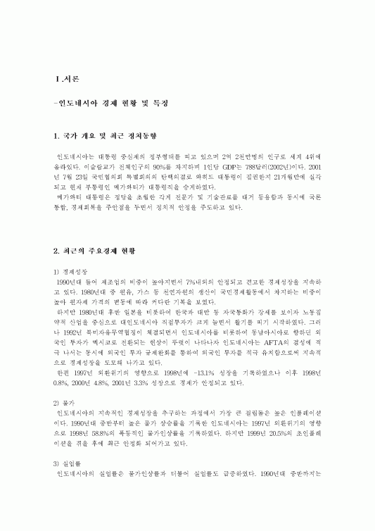 인도네시아 지역경제
