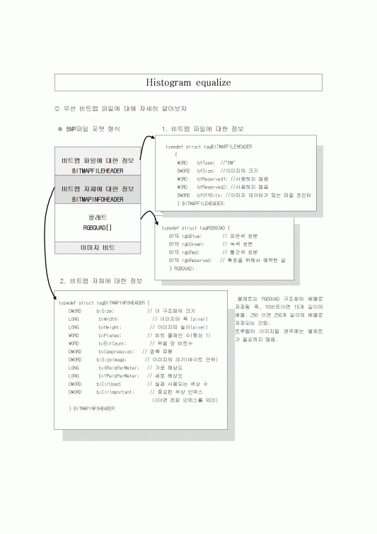 히스토그램의 평활화-Histogram equalize