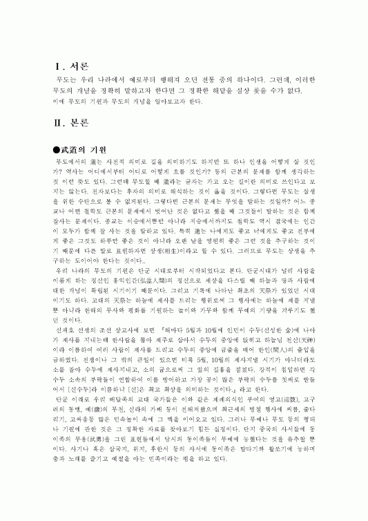 동양무술 레포트 자료
