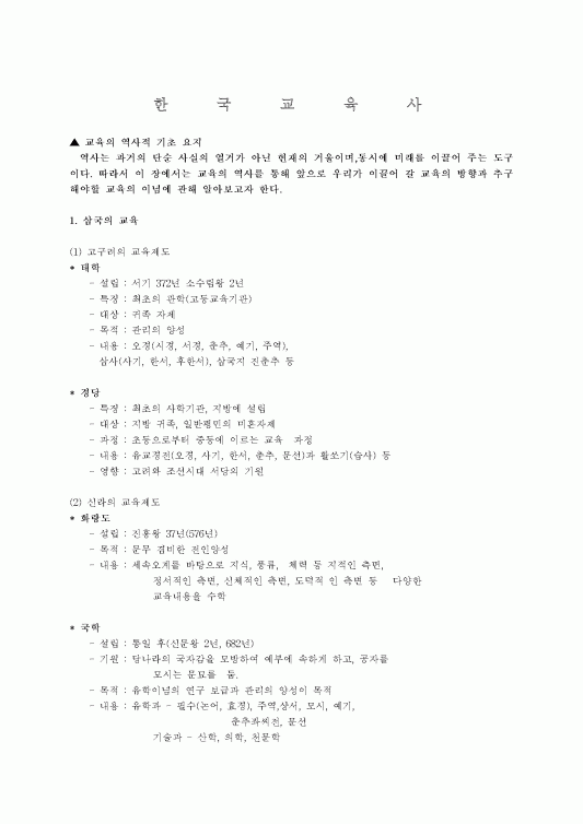 [인문과학] 한국교육사