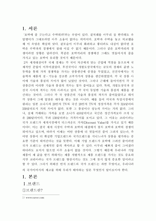 [사회과학] 국가브랜드