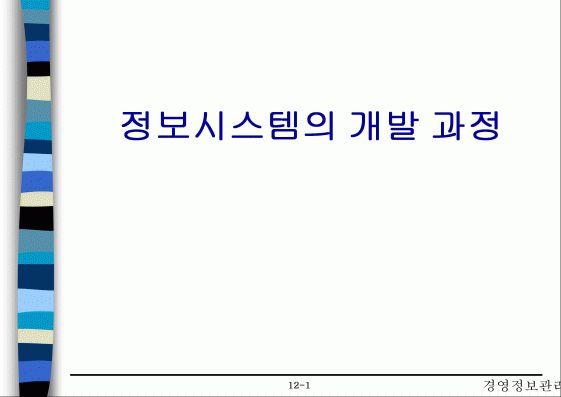 정보시스템의 개발 과정에 대한 이해와 분석