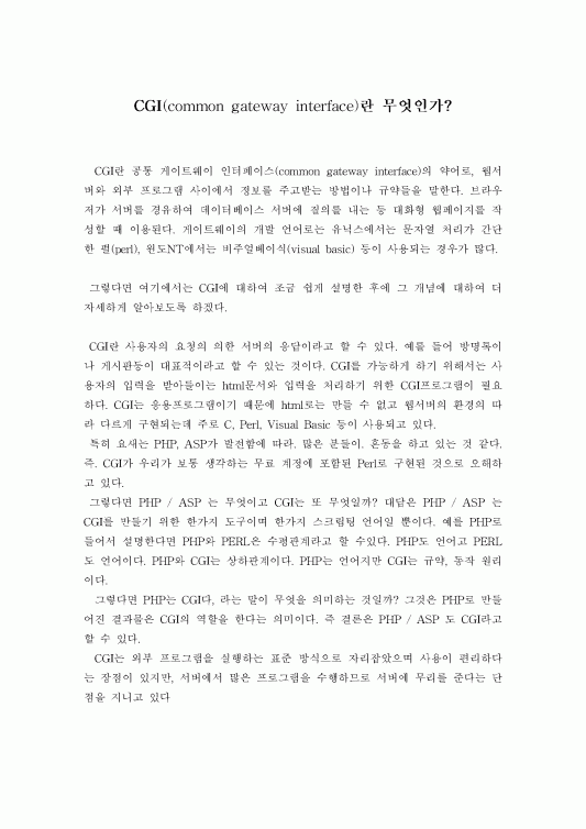 CGI란 무엇인가