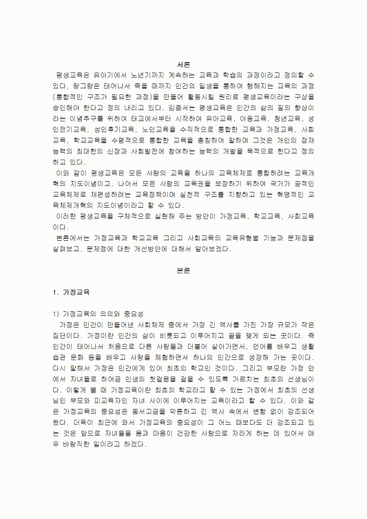 교육의형태와 문제점