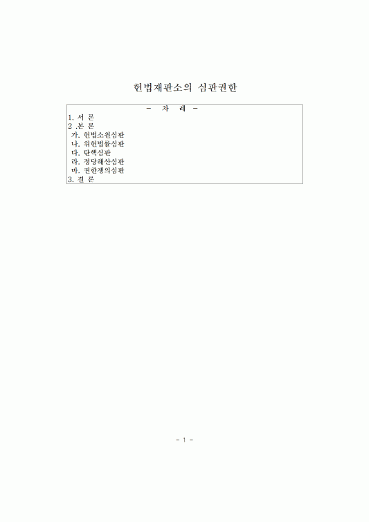 헌법재판소의 권한