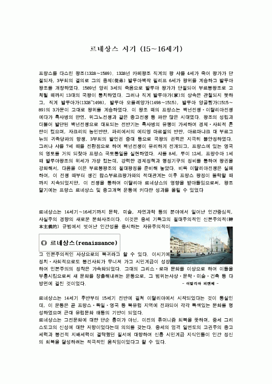 [사회과학] 르네상스 [분석/조사]