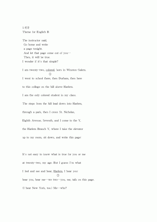 Theme for English B