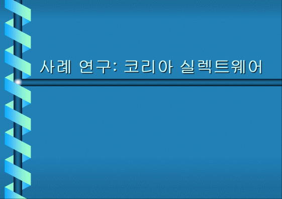 사례 연구: 코리아 실렉트웨어-첨단 컴퓨터 사업의 이해와 분석