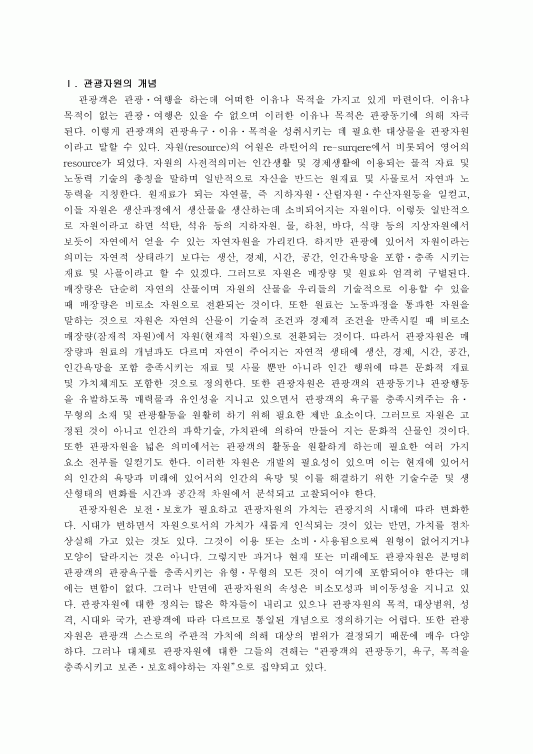 관광자원 레포트 자료